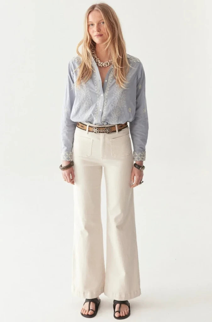 Maison Hotel Edna Pants in Ecru | Wild Paisley